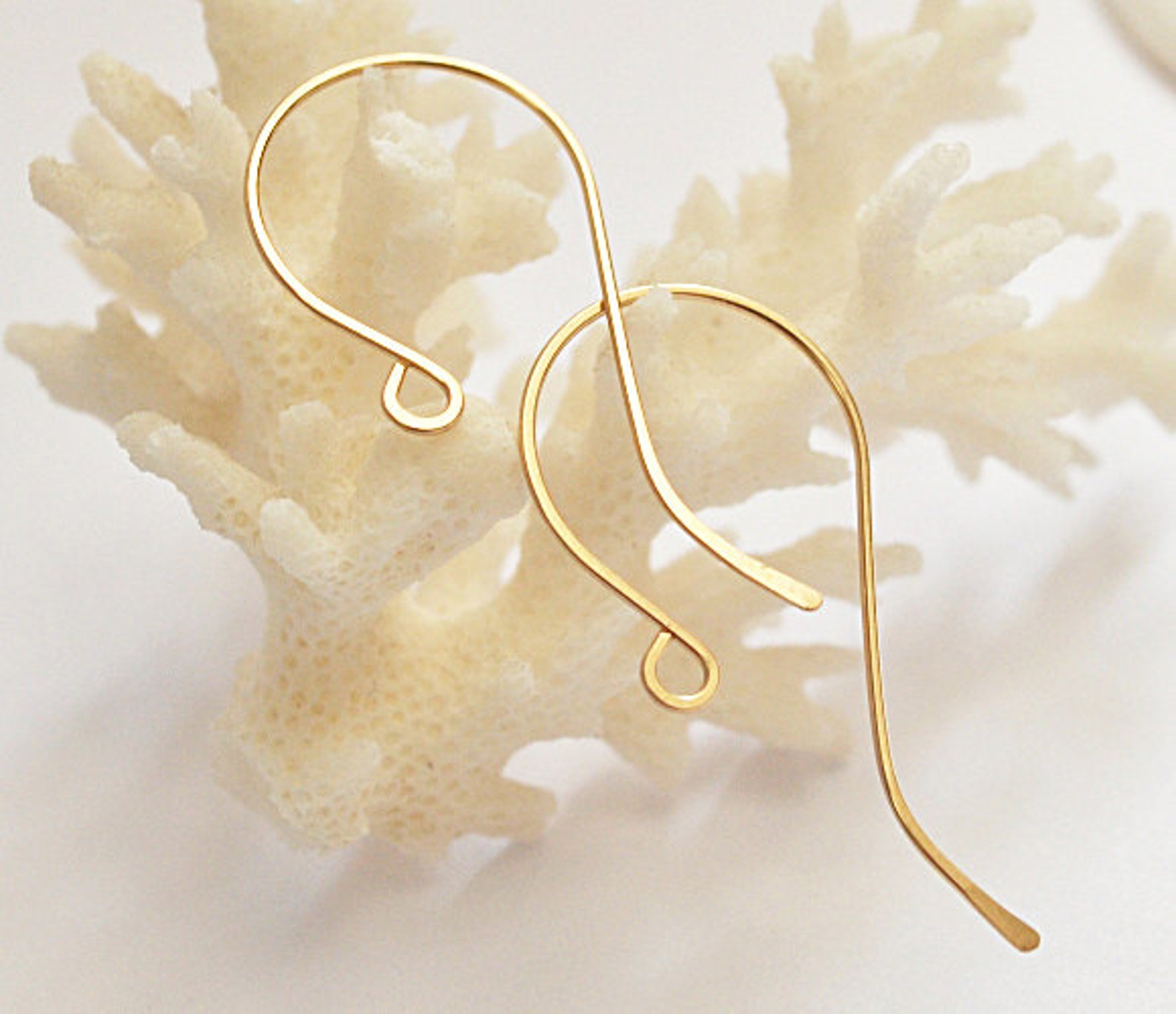 Artisan Gold Ear Wires 20 Gauge Hook Hoop Earwires Handmade | Etsy