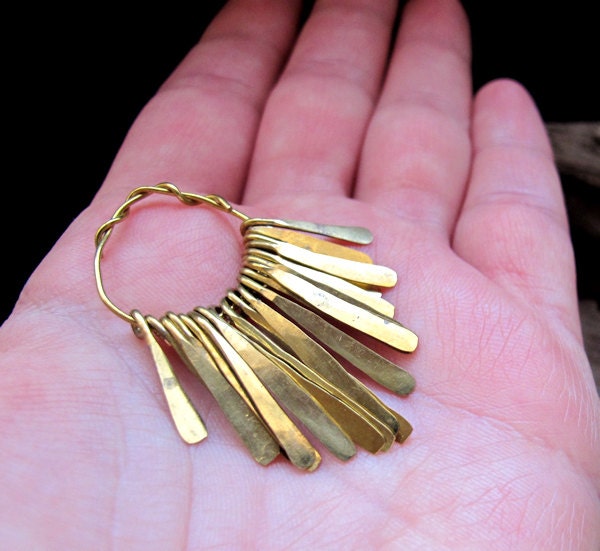 Hammered Brass Paddle Set Stick Pendant Charm Pins Necklace | Etsy