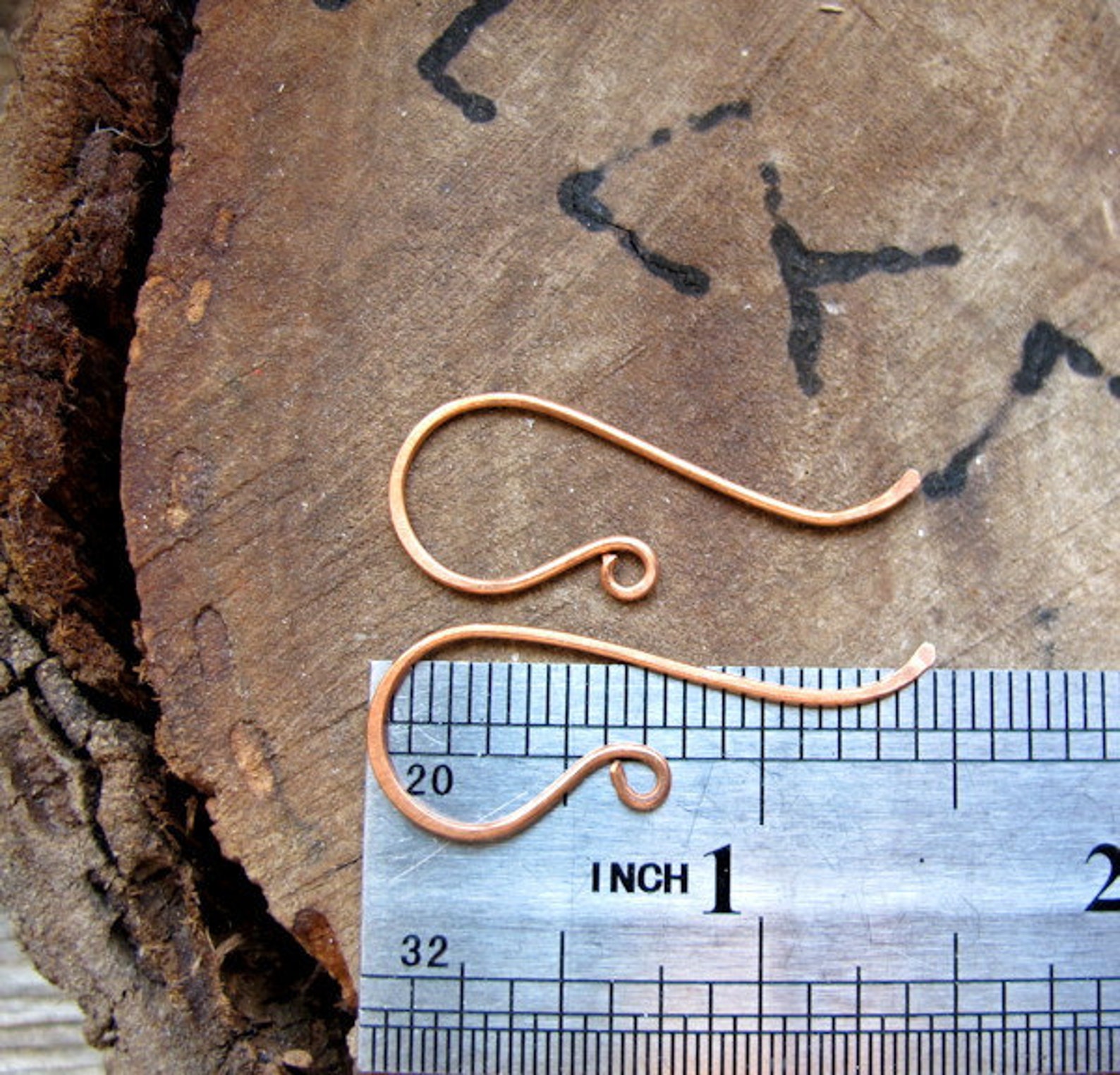 Solid Copper Ear Wires. Artisan ear Wires Earrings Handmade | Etsy