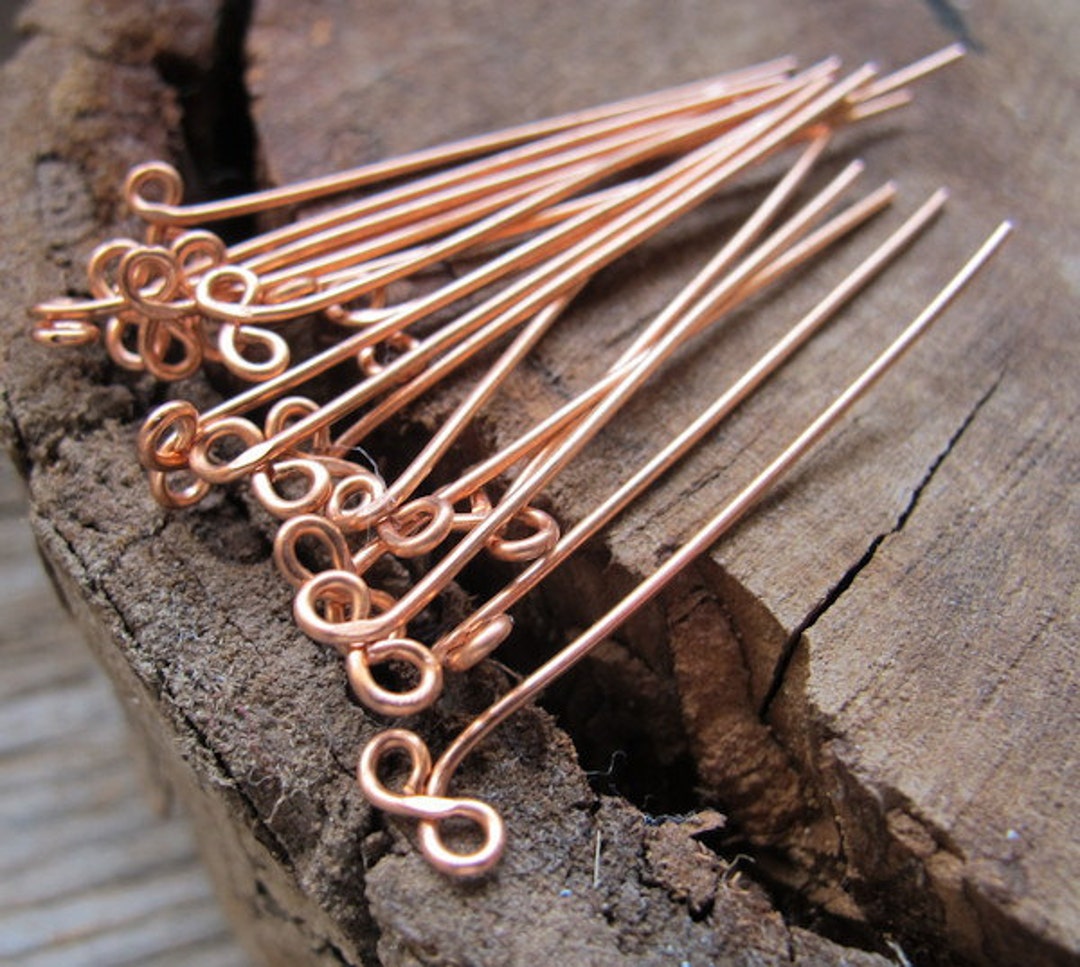 22 Gauge Copper Head Pins Set 1.5 Inch Infinity Bow Shaped Headpins ...