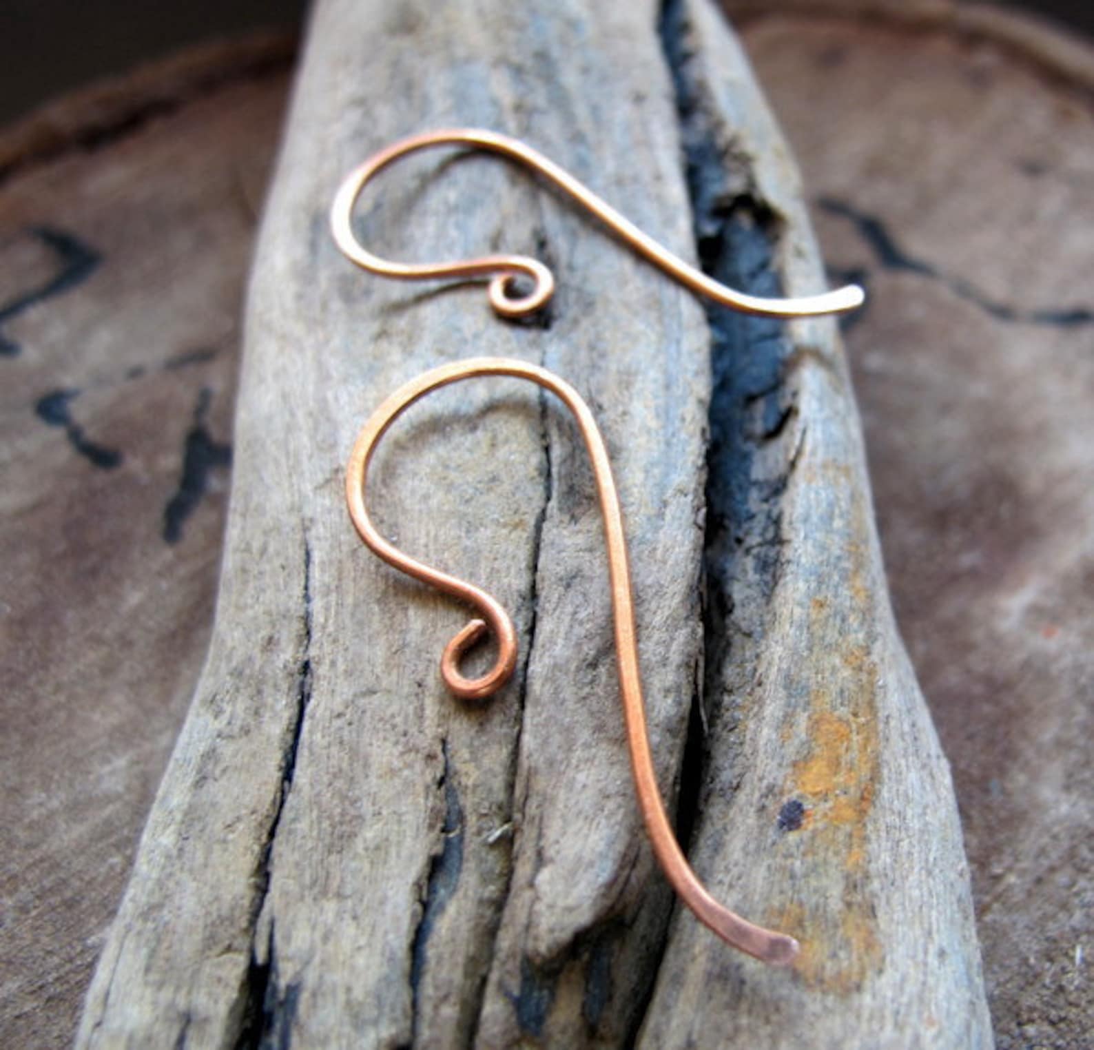 Solid Copper Ear Wires. Artisan ear Wires Earrings Handmade | Etsy