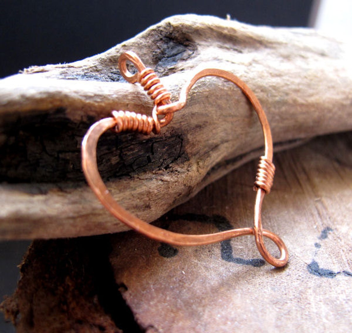 Large Heart Pendant for Necklace Copper Swirl Love Charm - Etsy