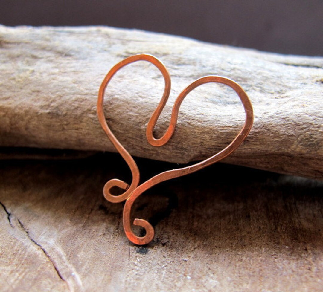 Valentine Rustic Copper Heart Pendant Embellishment Hand Forged Heart ...