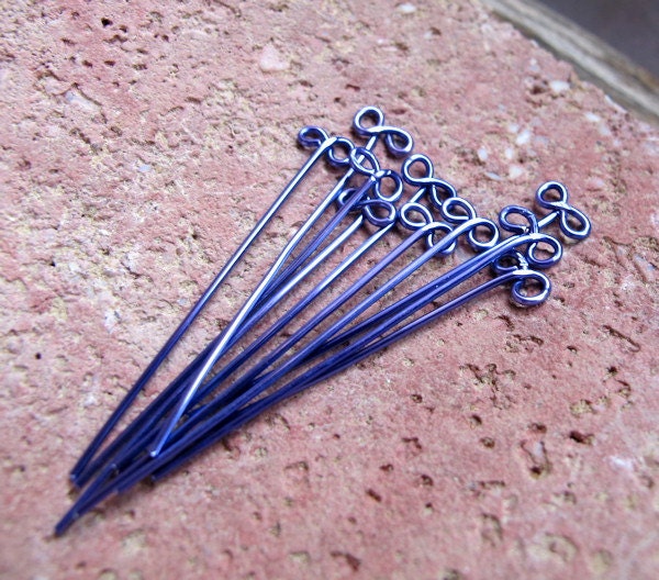 Purple Headpins 1.5 inch. Bow Eye Pins 22 gauge. Infinity | Etsy