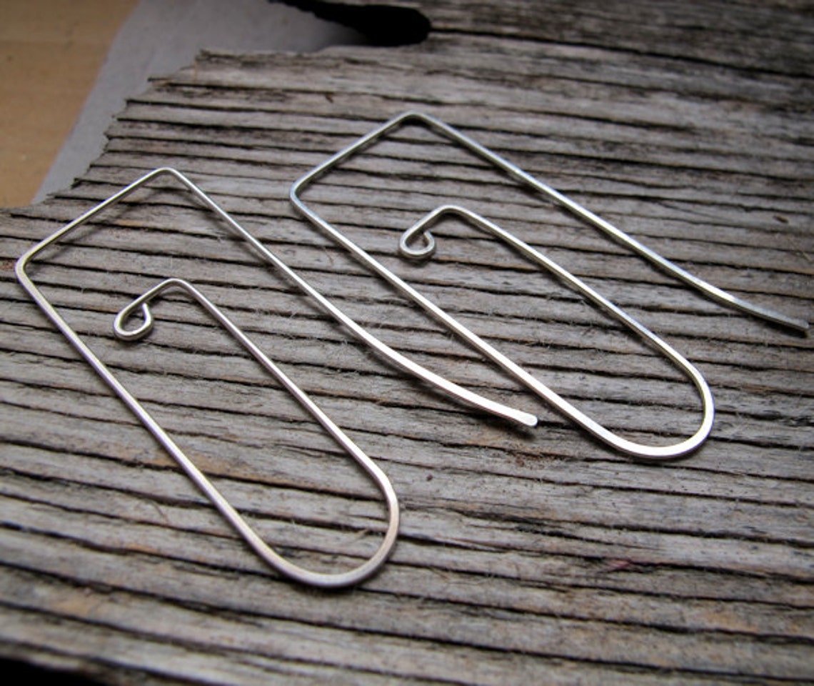Long Sterling Silver Ear Wires for Earrings Artisan Earwires - Etsy
