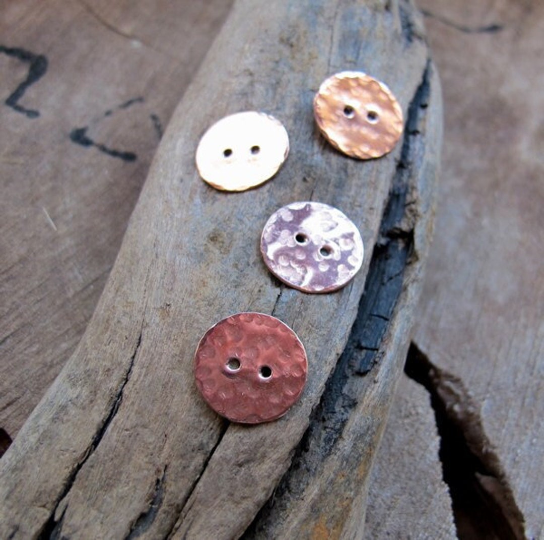 Rustic Copper Buttons Artisan Pewter Buttons Hammered Buttons 2 or 4 ...