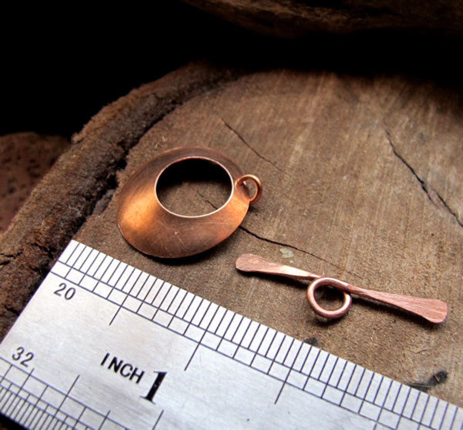 Solid Copper Toggle Clasp Artisan Necklace Clasp Rounded | Etsy