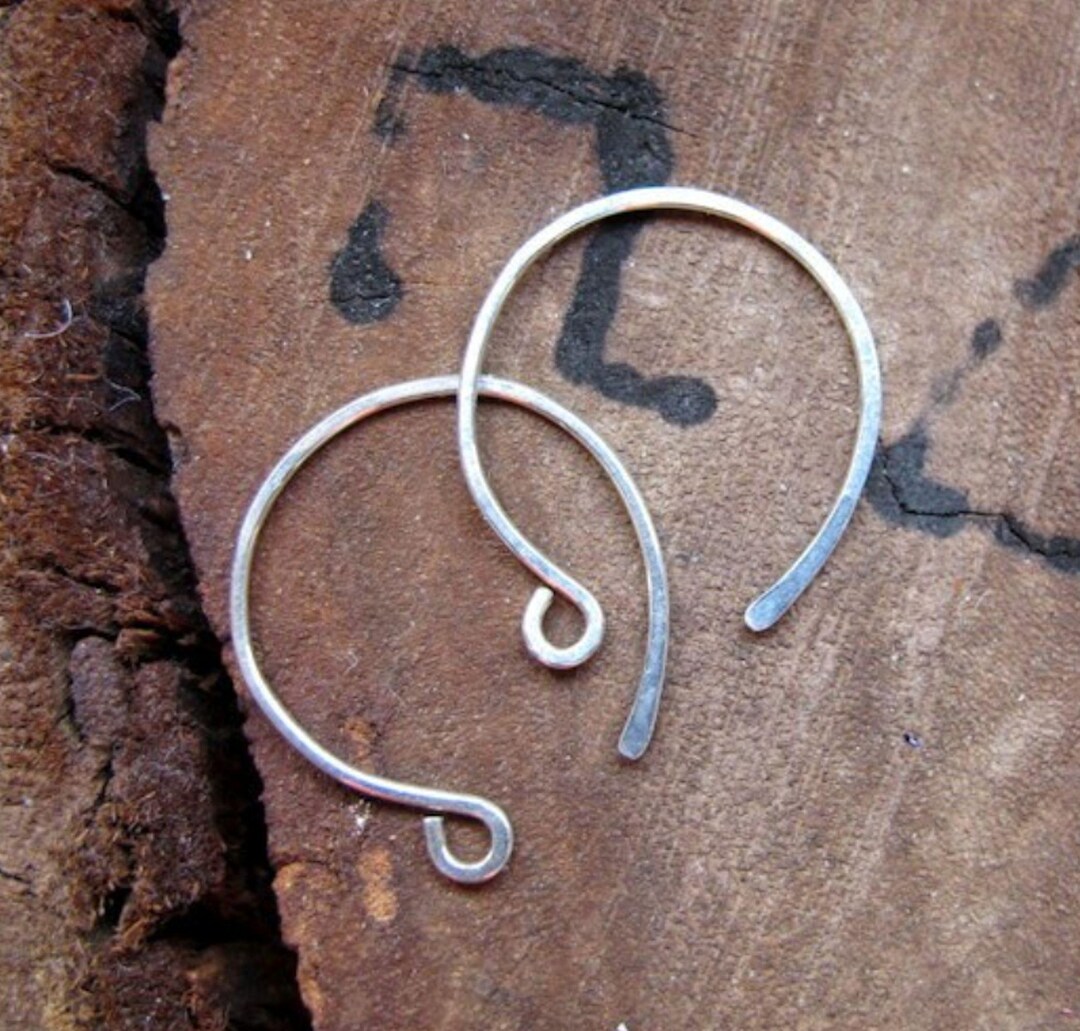Open Hoop Ear Wires Earrings Sterling Silver Hoop Ear Wires Round ...