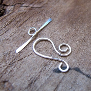 Sterling Silver T-bar Closure 1 Inch. Swirl Toggle Clasp Necklace ...