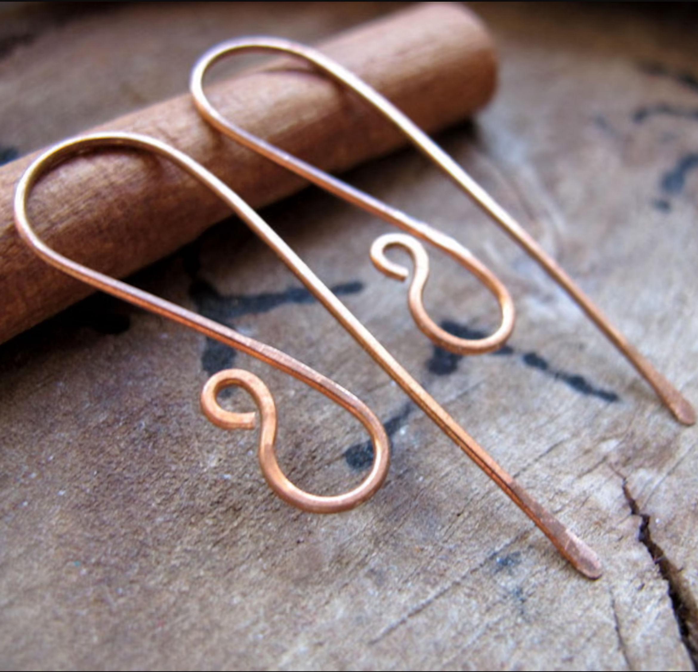 Elegant Brass Long Hook Ear Wires. Artisan Earwires Findings for ...