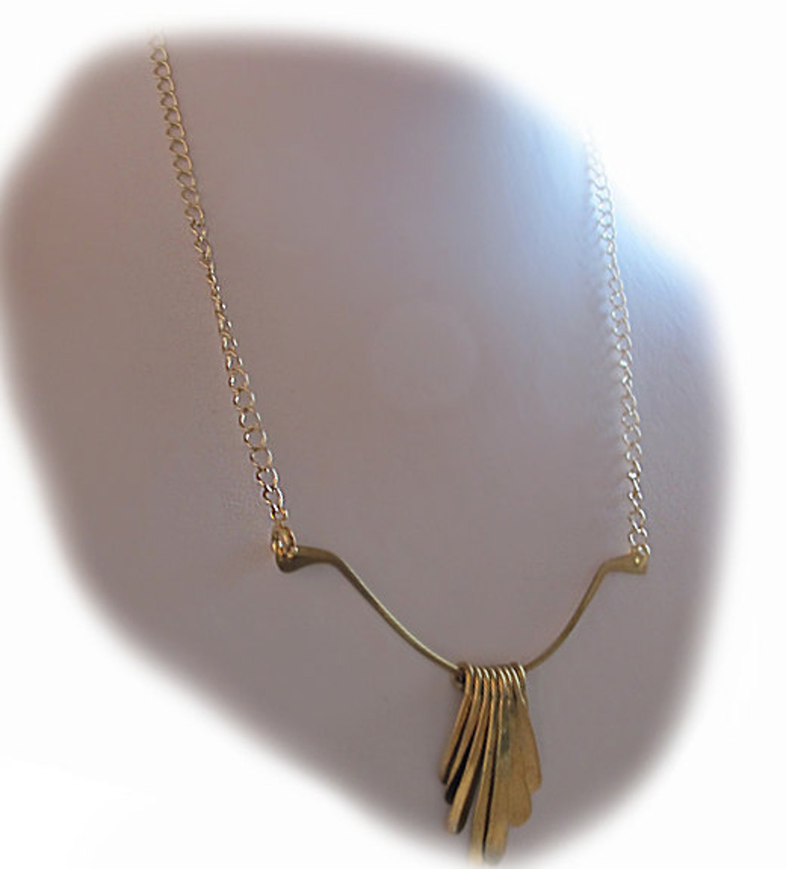 Golden Dangling Bars Charm Pendant Hammered Brass Paddle - Etsy