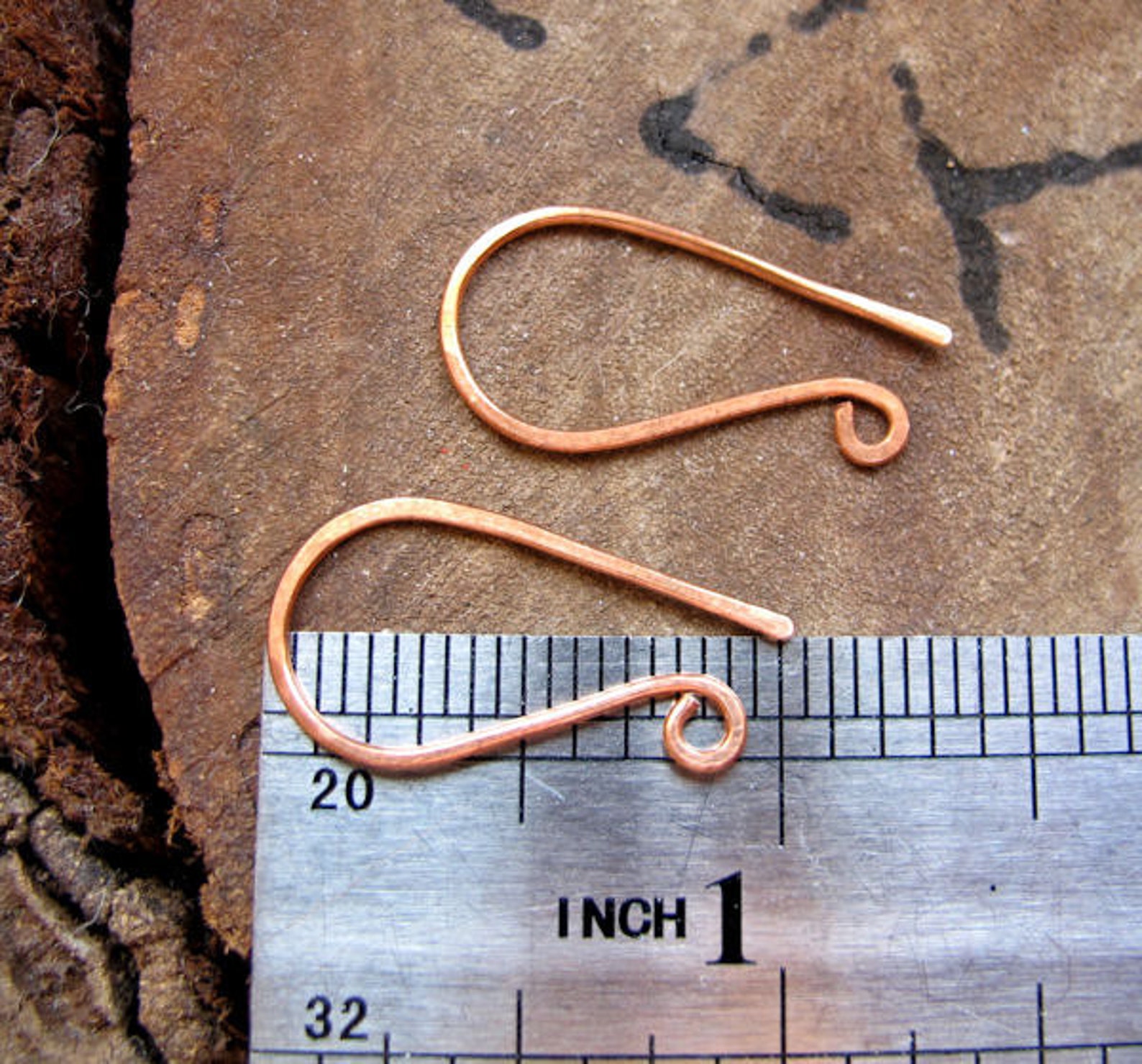 Copper Ear Wires 20 Gauge Copper Earwires 1 Inch Long Ear - Etsy