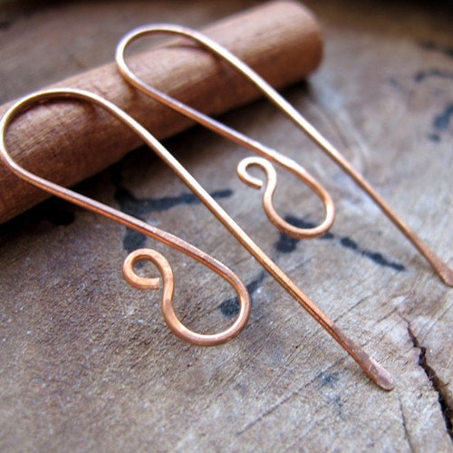 Long Sterling Silver Ear Wires for Earrings Artisan Earwires - Etsy