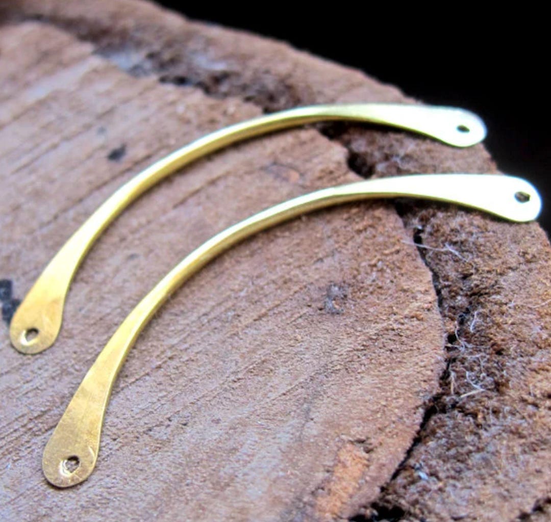 Curved Gold Bar Necklace Connectors 2 Inch, Ready Pendant Stick Paddle ...