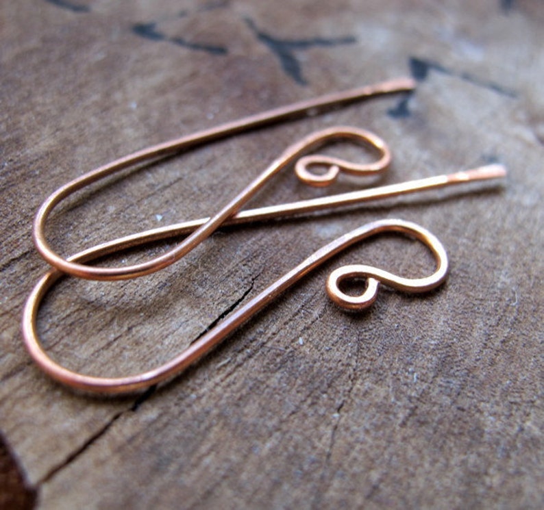 Artisan Copper Ear Wires 20 Gauge. Handmade Long Earwires - Etsy New ...
