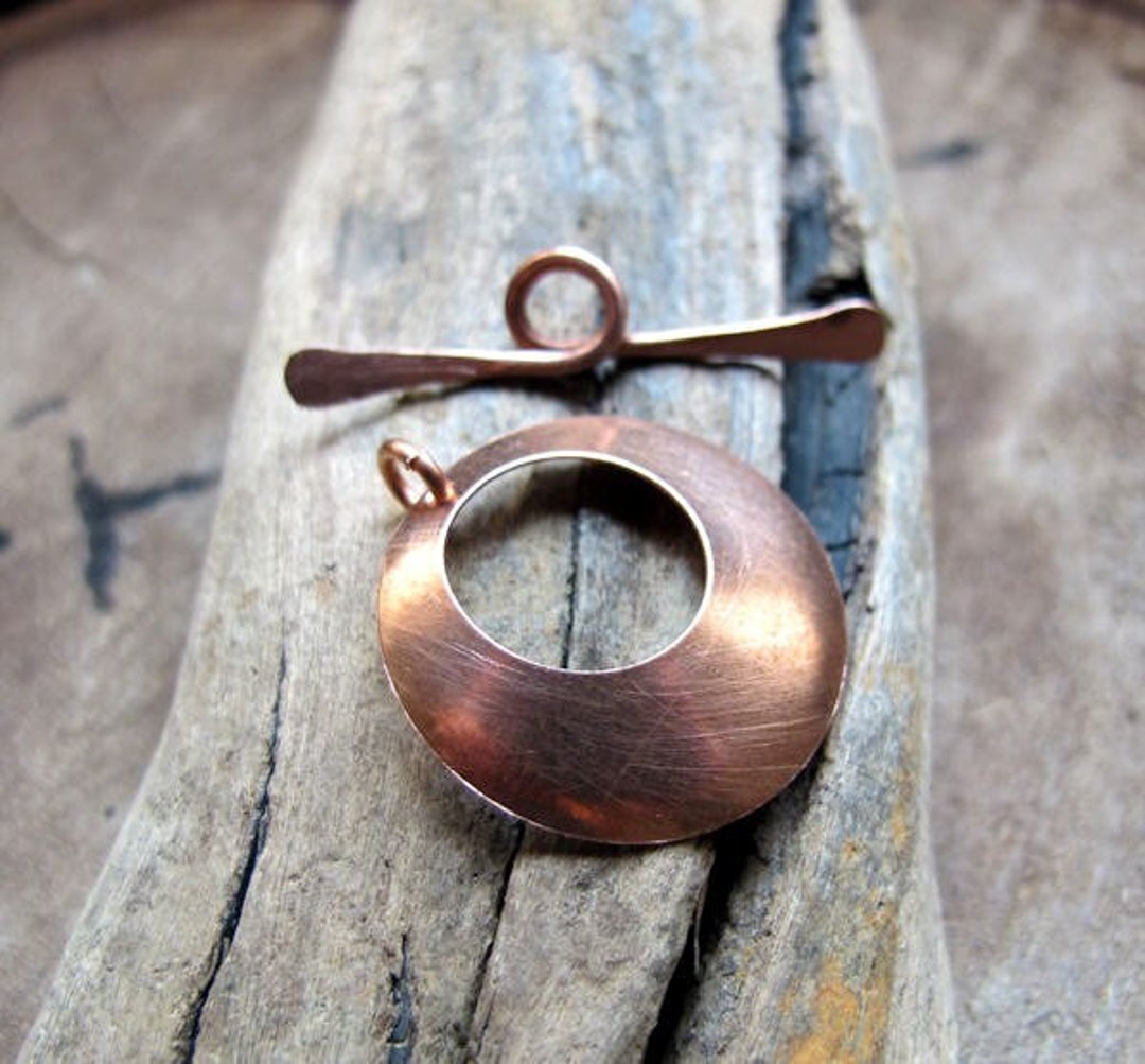 Solid Copper Toggle Clasp Artisan Necklace Clasp Rounded Bracelet Clasp ...