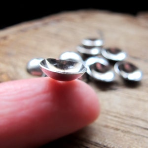 Metal Bead Caps 8mm, 10mm Round Smooth Silver Caps Handmade Bowls ...