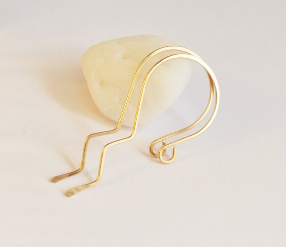 Wave Shaped French style Ear Wires Earrings Gold Filled | Etsy