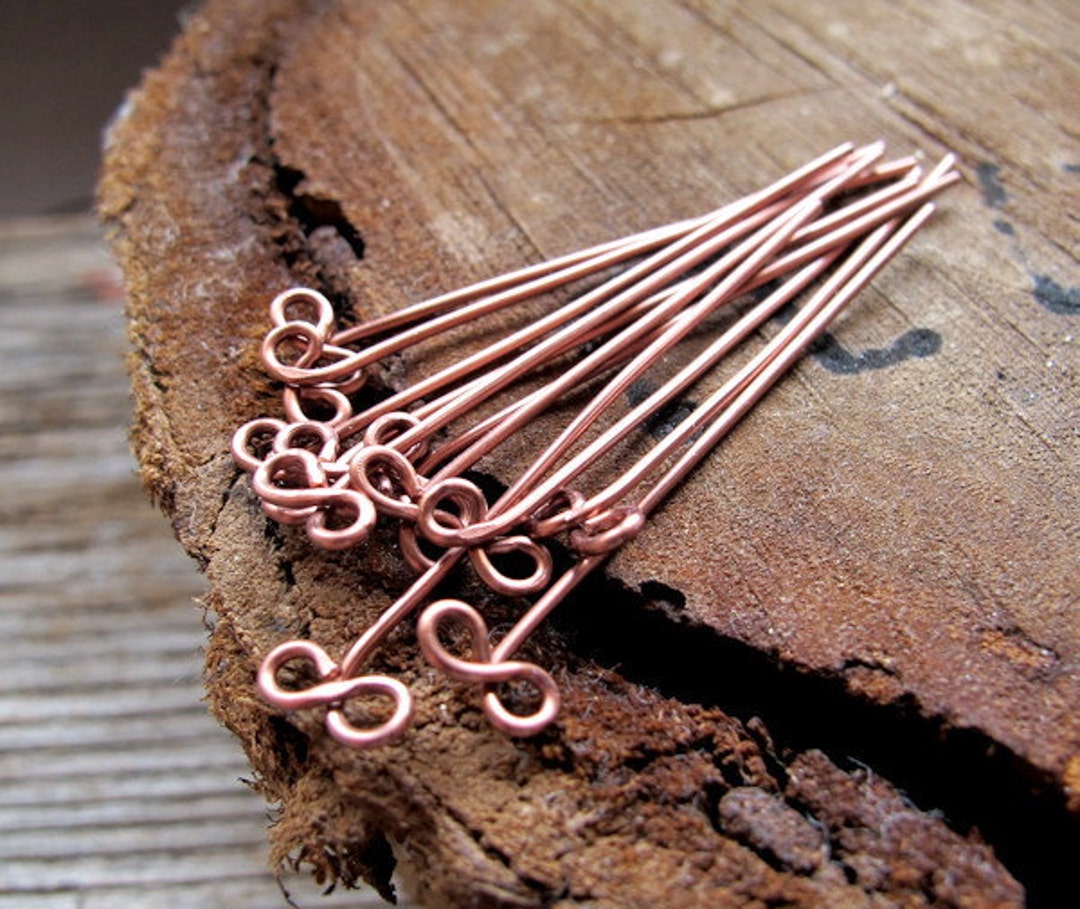 22 Gauge Bronze Head Pins 1.5 Inch Length Handmade Copper Enameled Bow ...