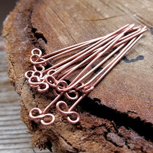 22 Gauge Bronze Head Pins 1.5 Inch Length Handmade Copper Enameled Bow ...