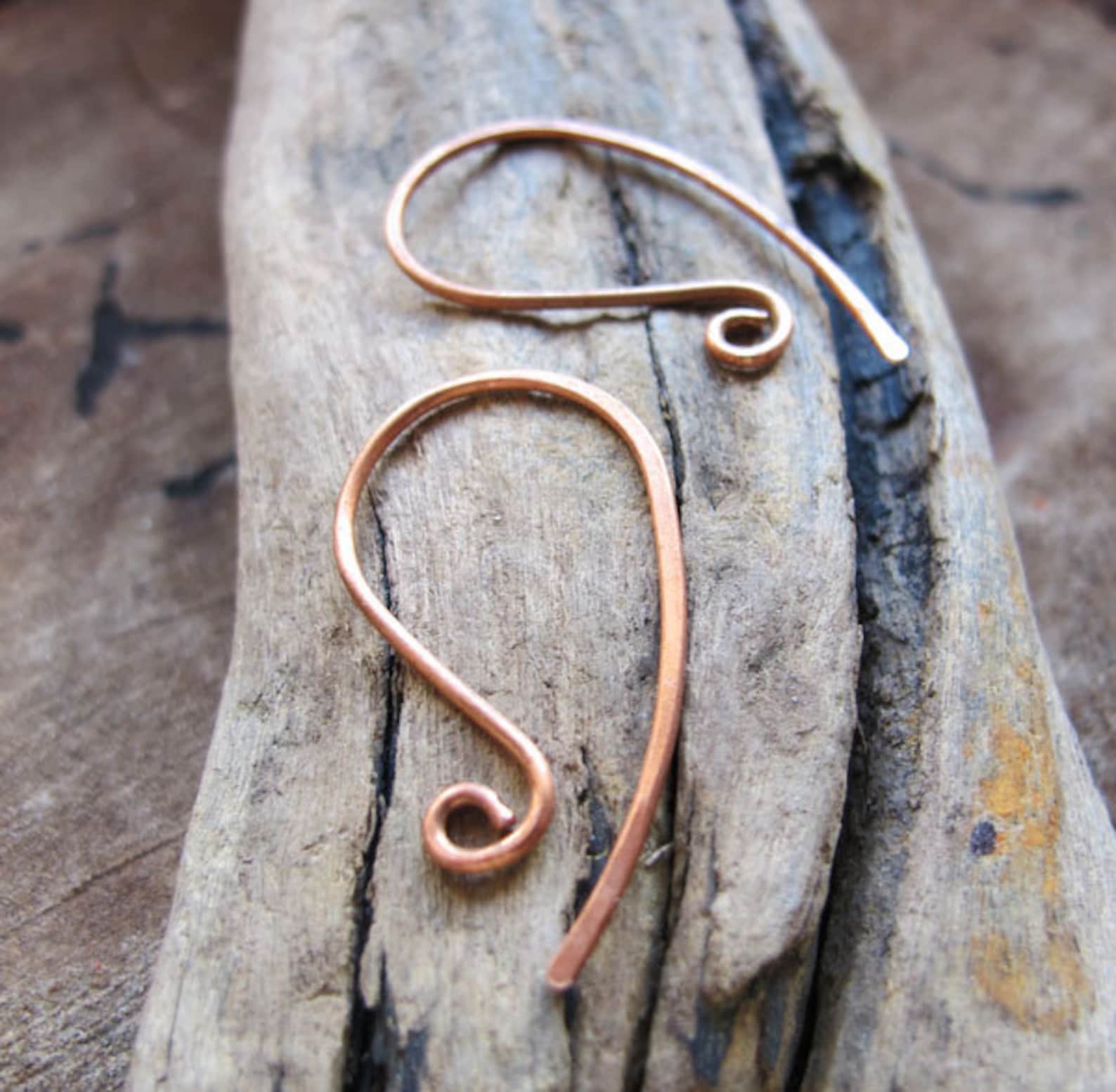 Copper Ear Wires Earrings 20gauge Earwires Earring Components Rustic ...