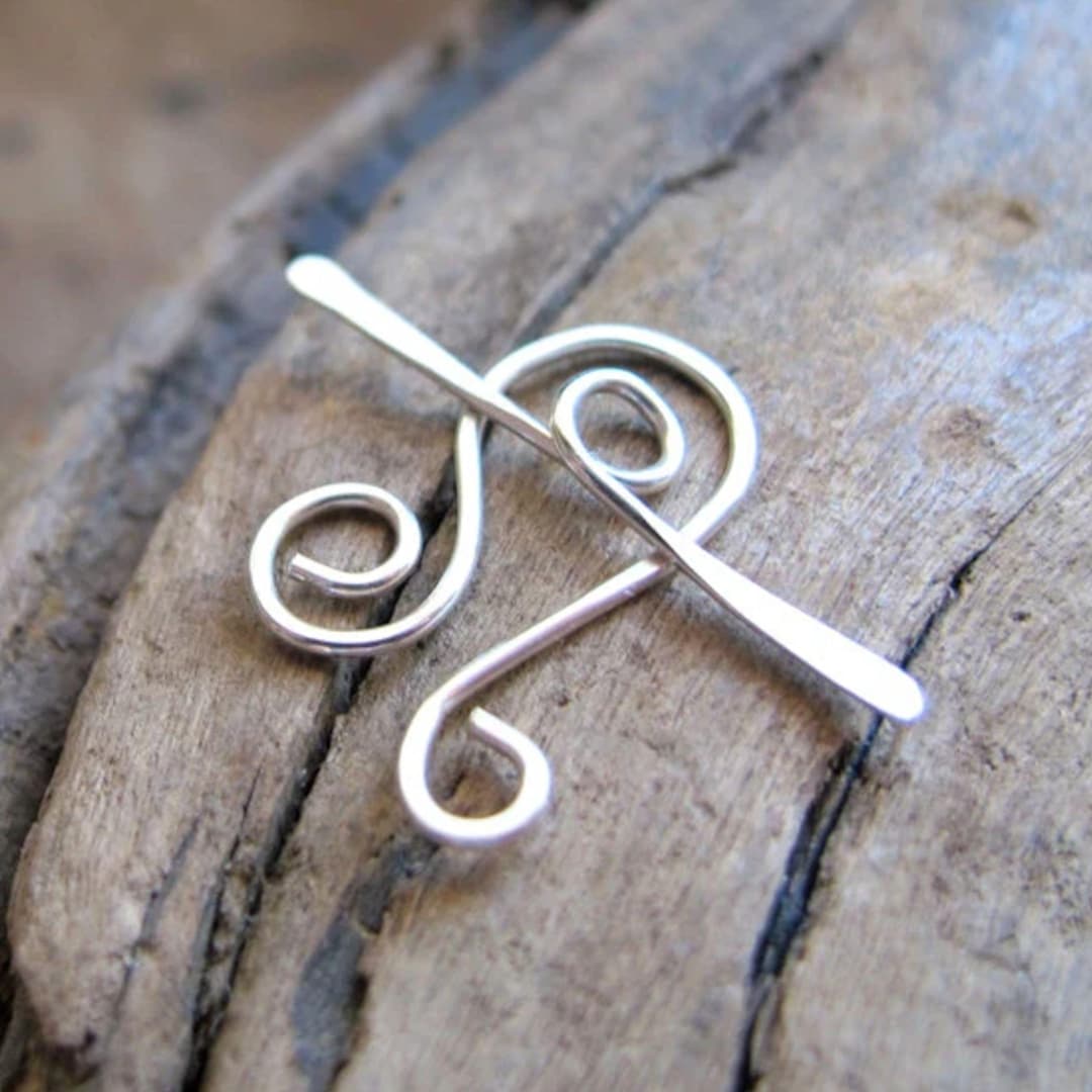 Swirl Sterling Silver T-bar Closure 1 Inch Swirl Toggle Clasp Necklace ...