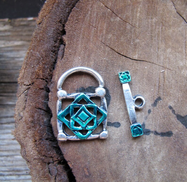 Silver Plated Lock Toggle Clasp Artisan Necklace Clasp - Etsy