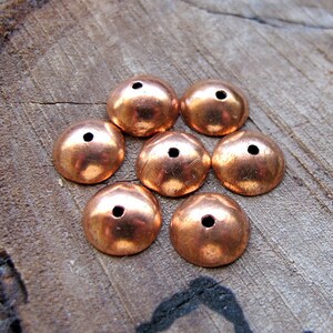 Metal Bead Caps 8mm, 10mm Round Smooth Silver Caps Handmade Bowls ...