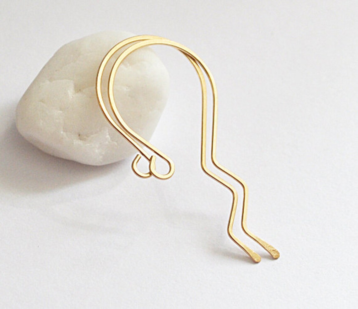 Wave Shaped French style Ear Wires Earrings Gold Filled | Etsy