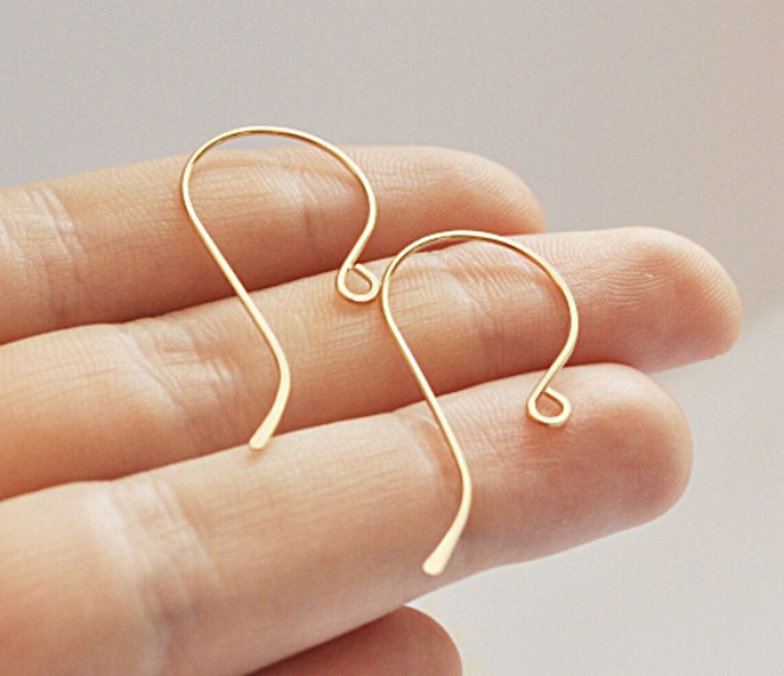 Artisan Gold Ear Wires 20 Gauge Hook Hoop Earwires Handmade | Etsy