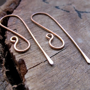 Artisan Copper Ear Wires 20 Gauge Handmade Long Earwires Earrings ...