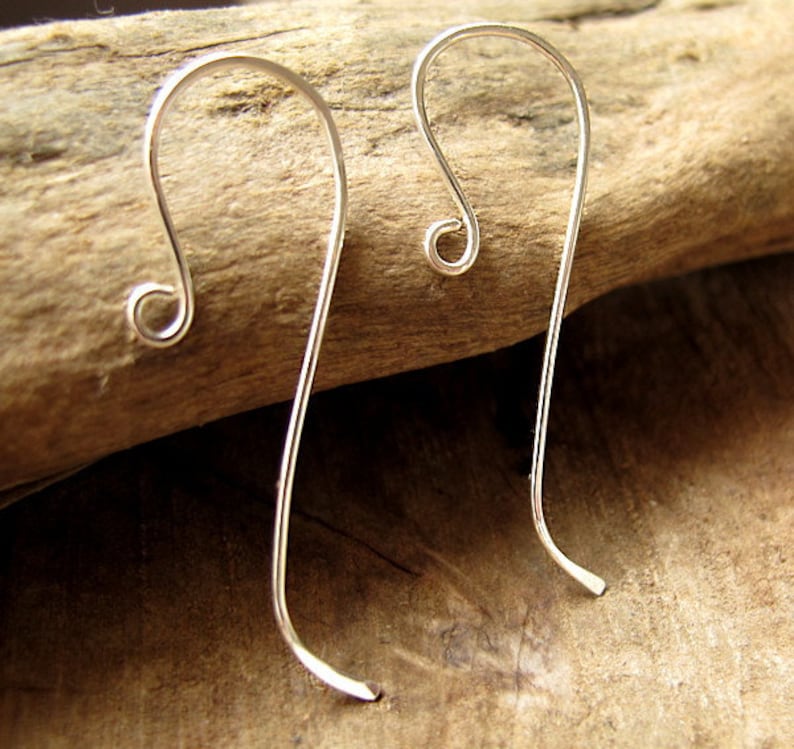 Long Sterling Silver Ear Wires 20 Gauge Artisan Ear Wires - Etsy
