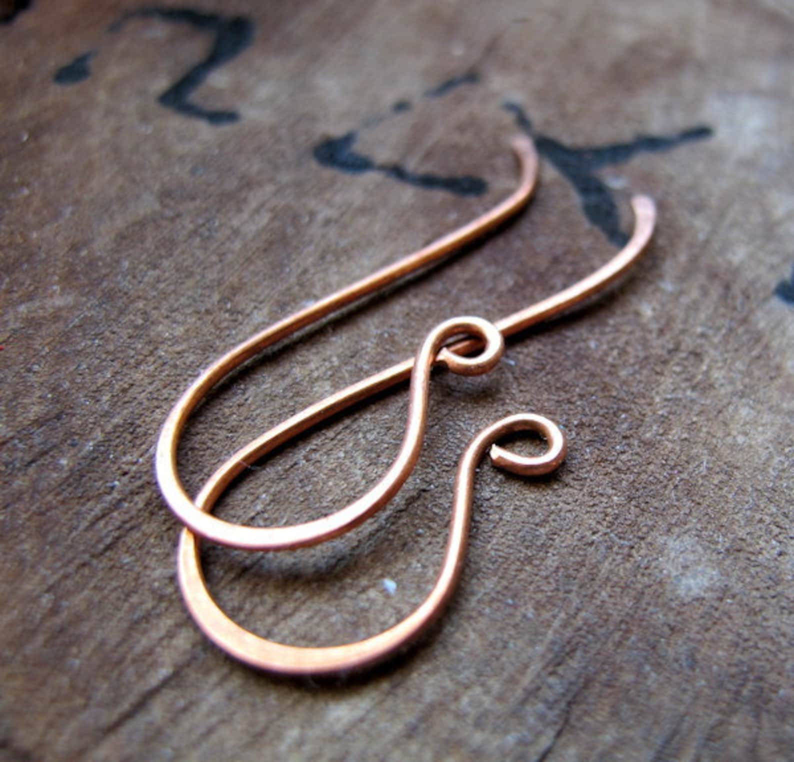 Solid Copper Ear Wires. Artisan ear Wires Earrings Handmade | Etsy