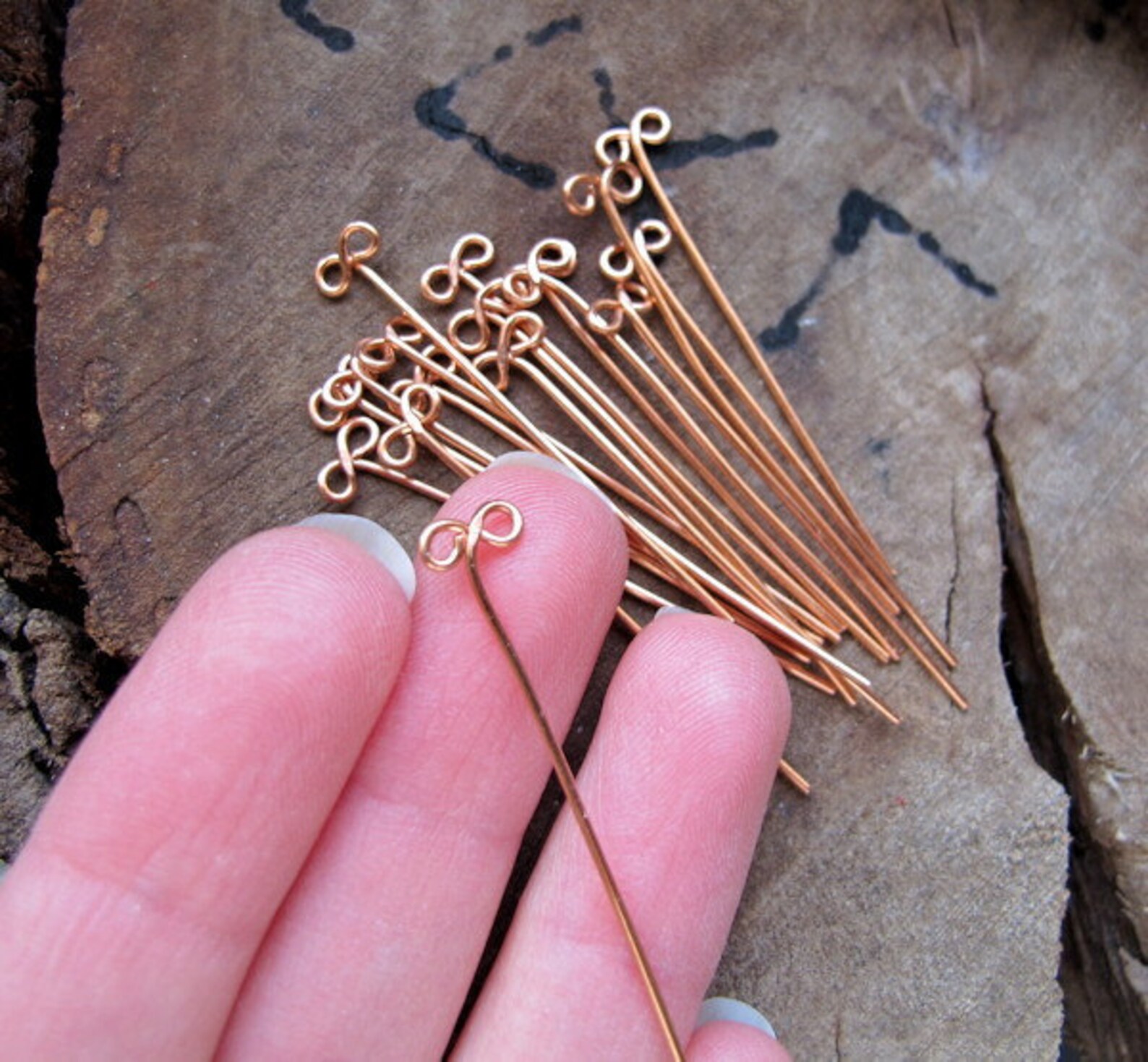 22 Gauge Copper Head Pins Set 1.5 Inch Infinity Bow Shaped | Etsy