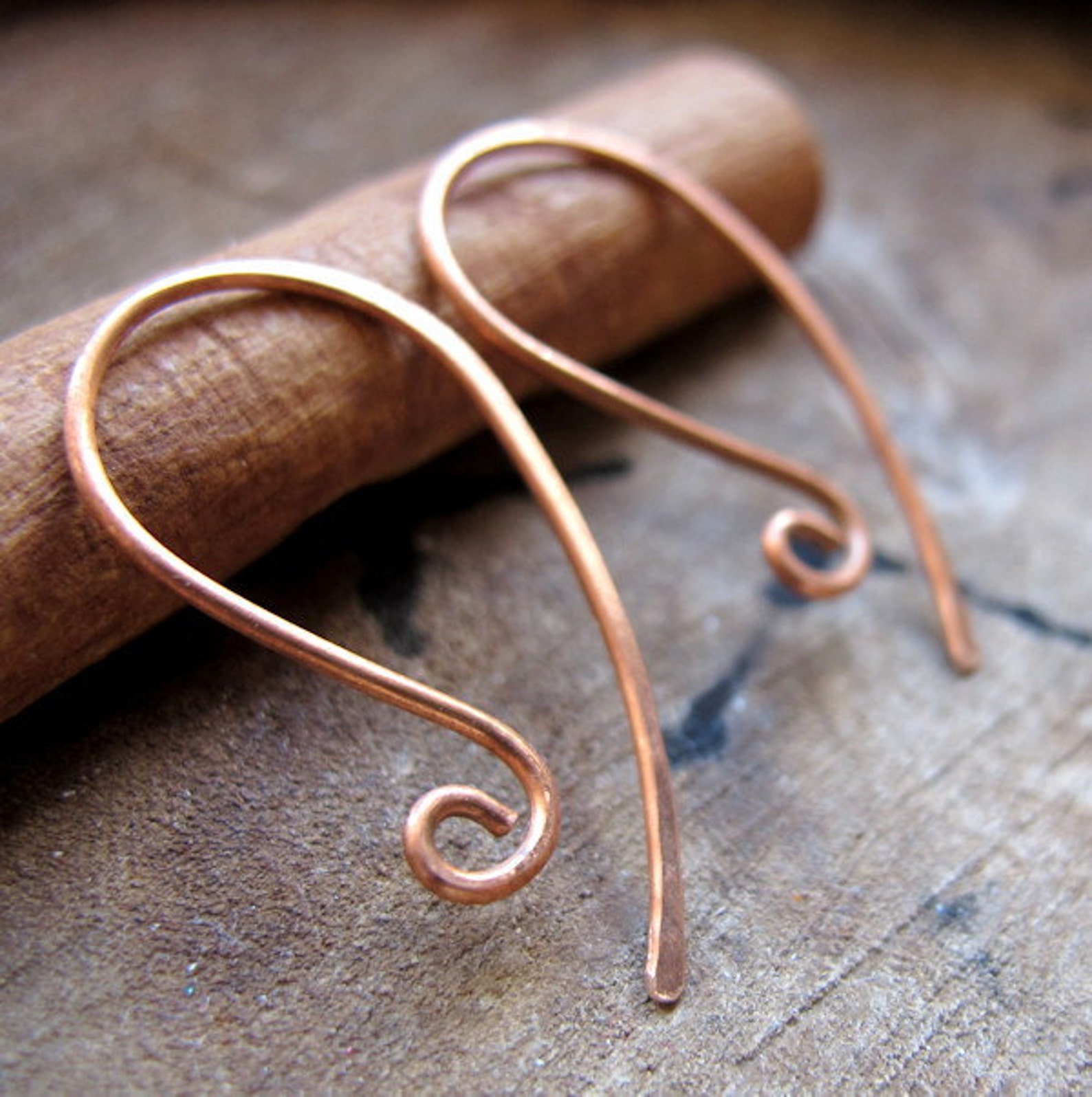 Copper Ear Wires Earrings 20gauge Earwires Earring Components Rustic ...