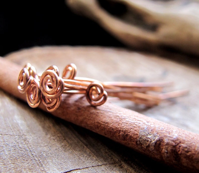 Handmade Copper Spiral Head Pins 20 Gauge Artisan Swirl - Etsy