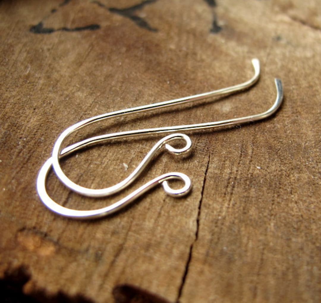 Long Sterling Silver Ear Wires 20 Gauge Artisan Ear Wires Earrings ...