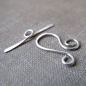 Sterling Silver T-bar Closure 1 Inch. Swirl Toggle Clasp Necklace ...