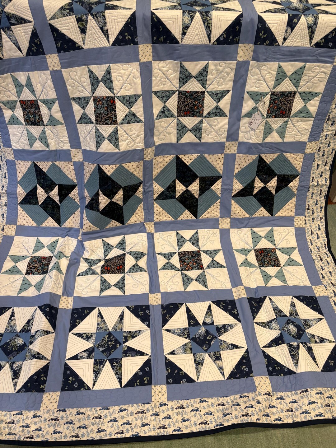 Blue Stars Quilt - Etsy