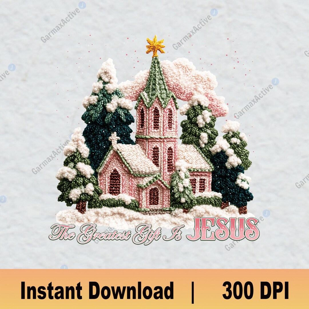 Trendy Yarn Crochet Christmas Church Png, the Greatest Gift is Jesus ...