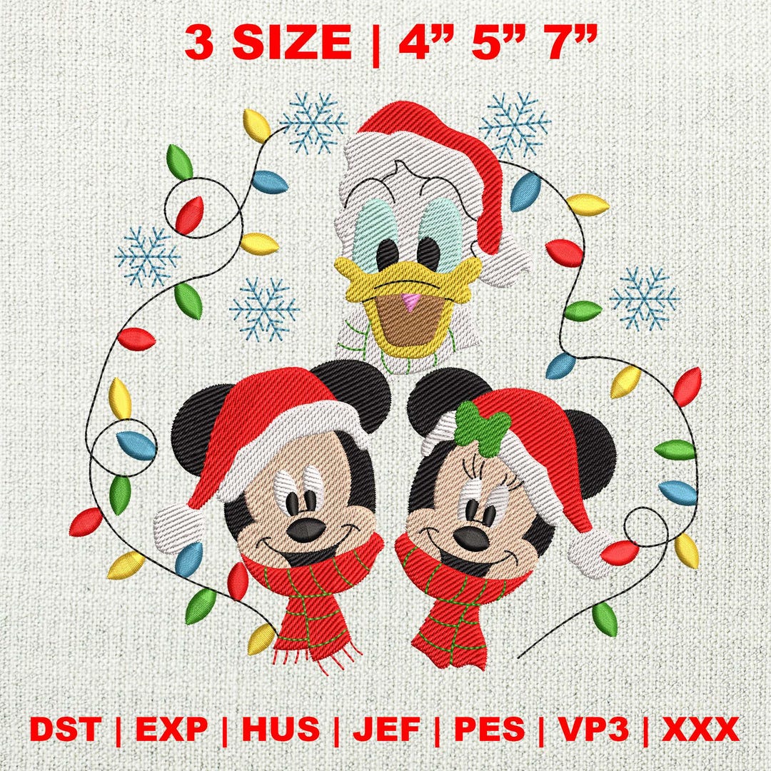 Christmas Mouse Embroidery Design, Christmas Embroidery Design ...