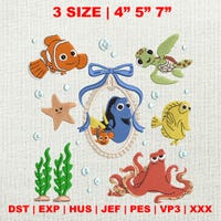 Nemo Embroidery Files - 29 Designs 4x4 - All Formats Findingnemo, Fish ...