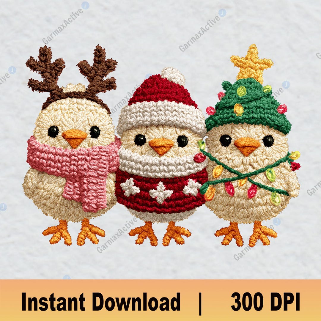 Trendy Yarn Crochet Christmas Chicken Png, Funny Chicken Png, Cute ...