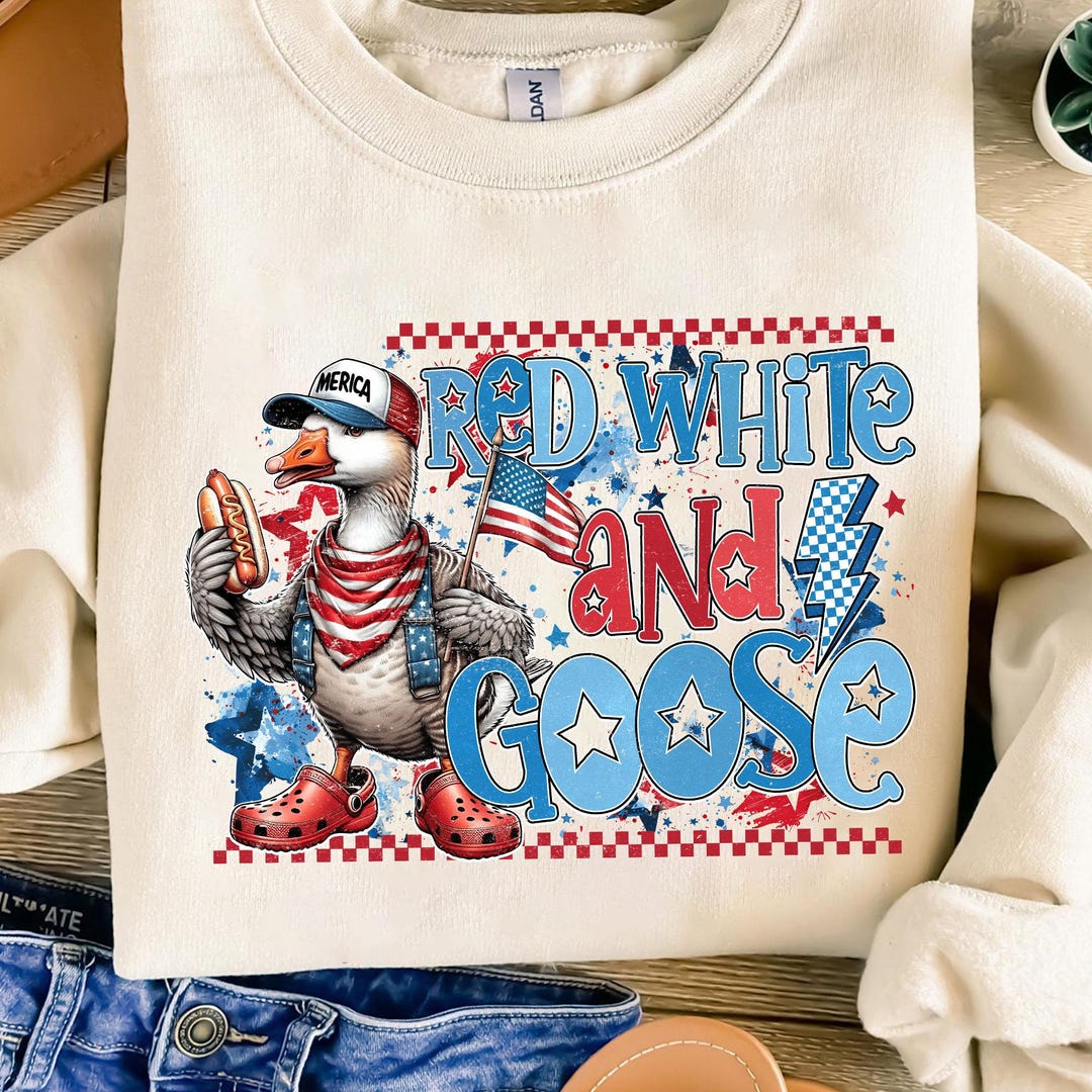 Red White and Goose Png, Patriotic Goose Hot Dog Png, USA Goose Png ...