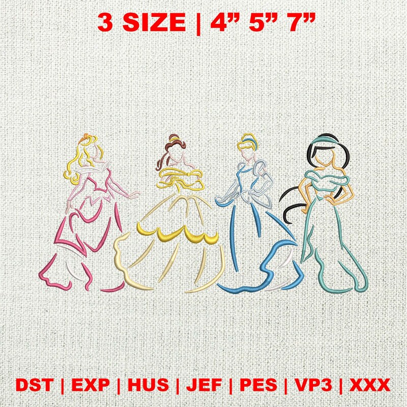 Princess Embroidery - Etsy