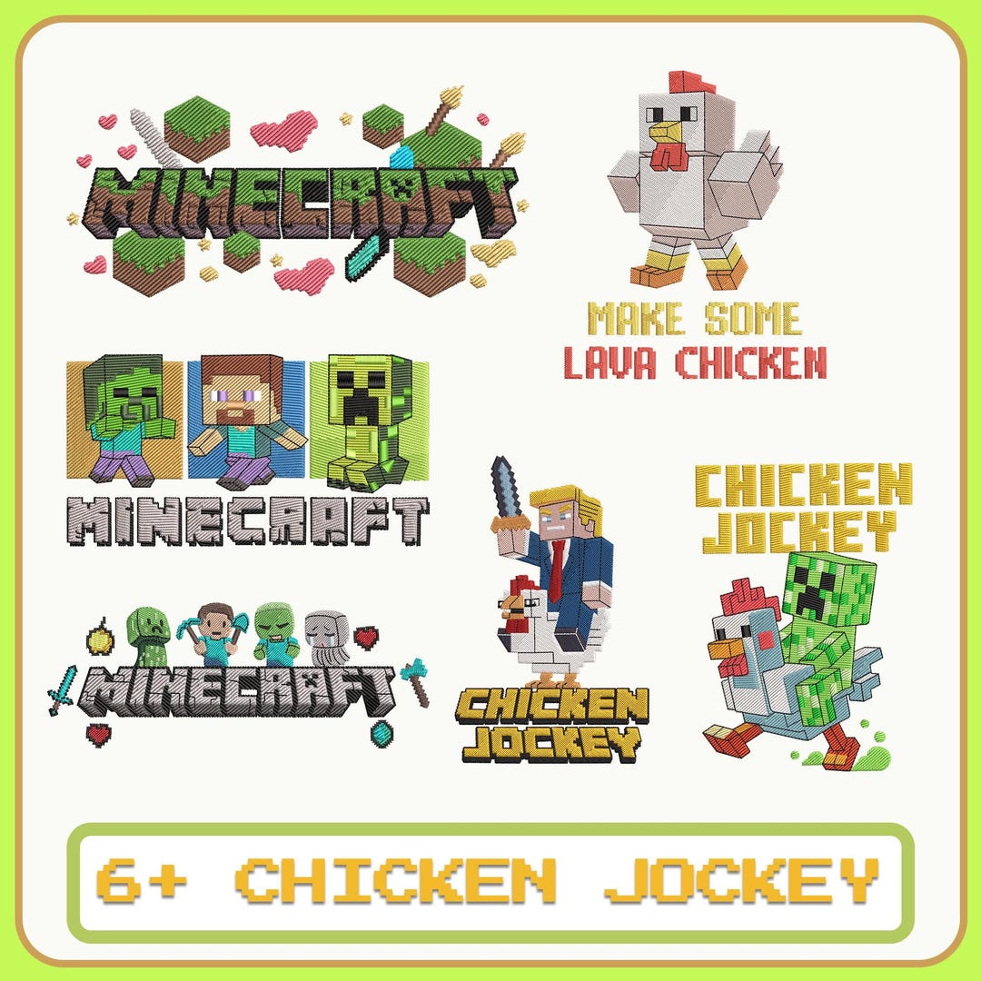 6+ Pixel Gamer Embroidery Bundle, Lava Chicken Embroidery Design, Movie ...