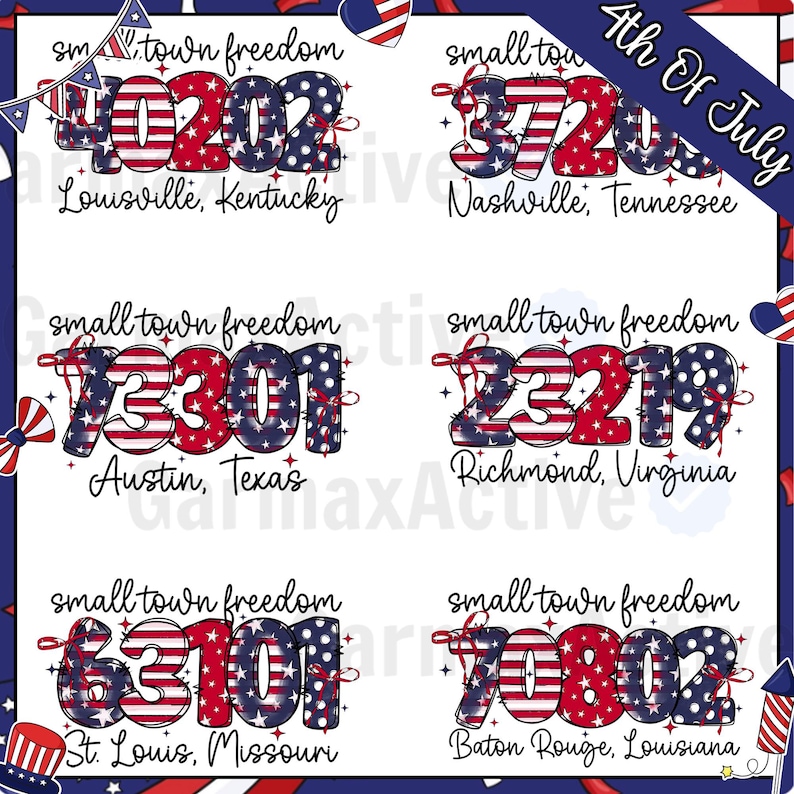 Small Town Freedom Zip Code Png, Red White & Blue Png, Number Zip Code ...