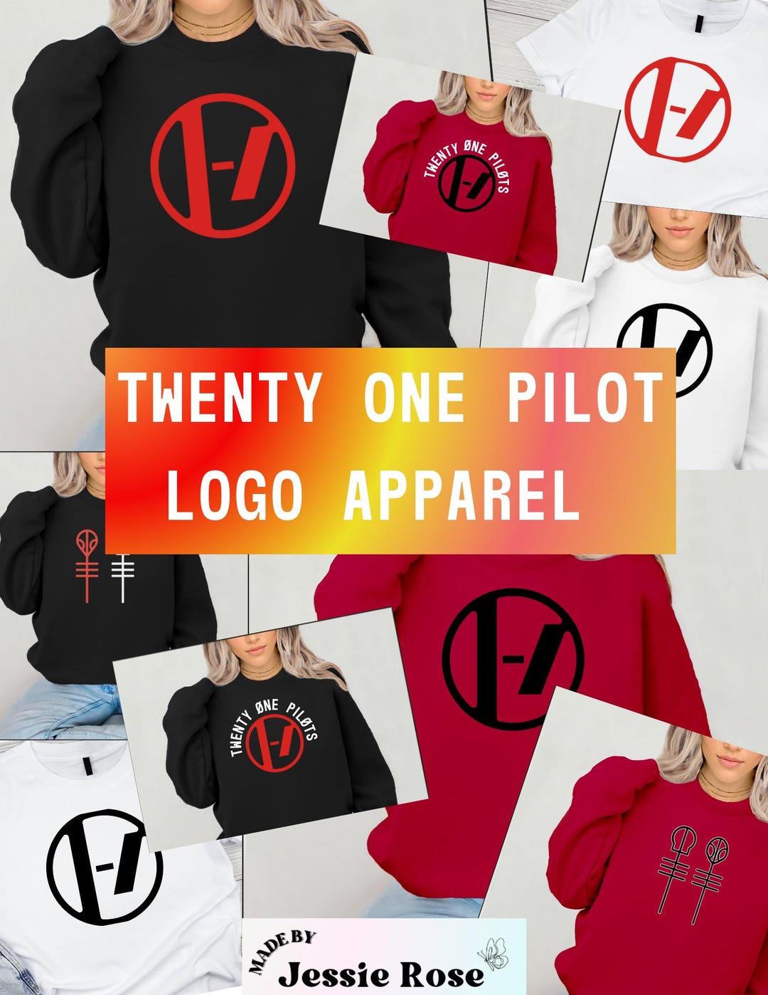 Twenty One Pilot LOGO TSHIRT Classic Tee Clancy Merch Tyler Joseph Josh ...