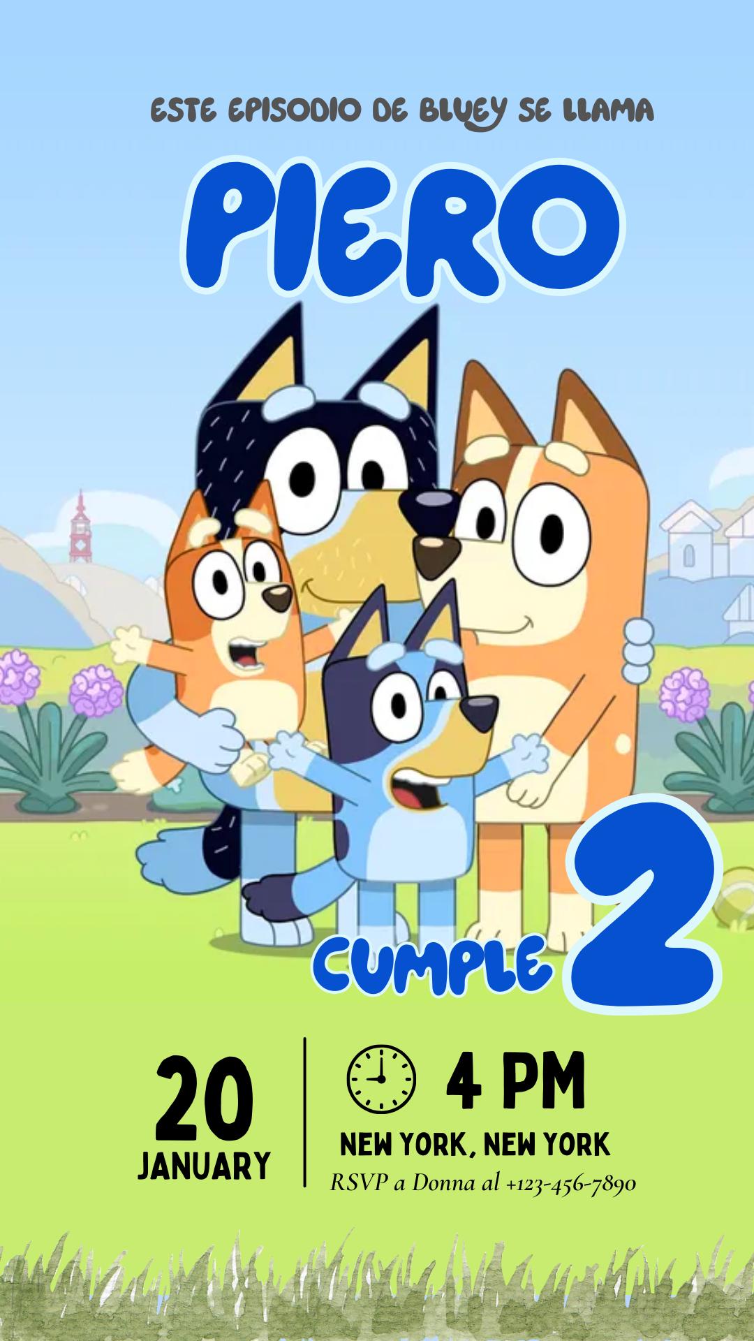 Bluey Party Invitation Template - Etsy