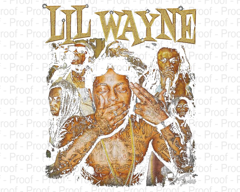 Lil Wayne Halftone T Shirt Design PNG Instant Download 300 Dpi Only ...